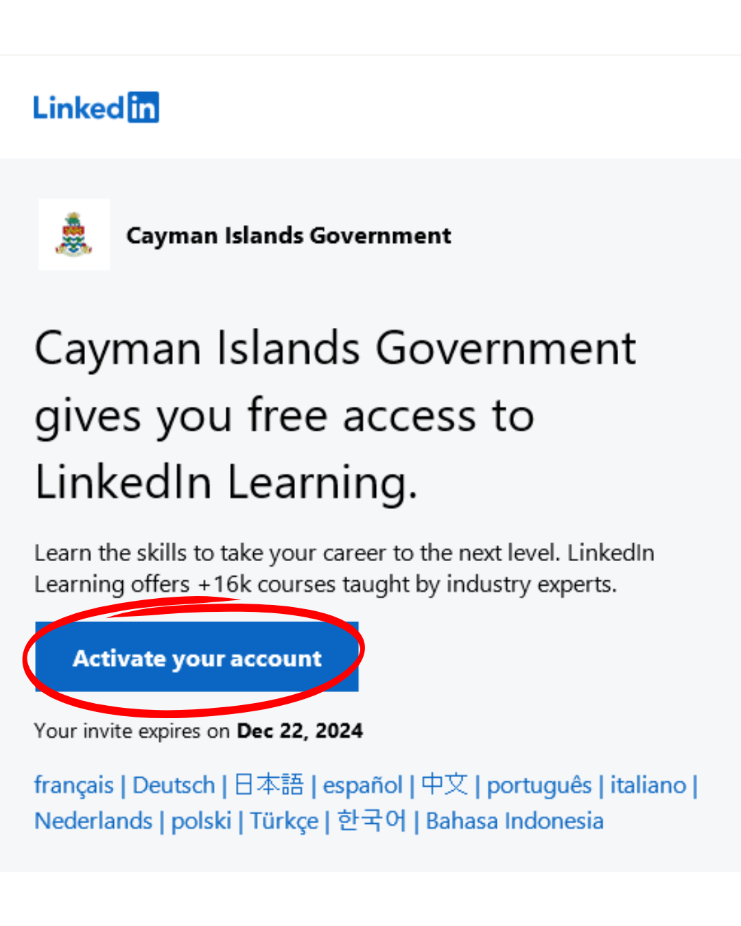 LinkedIn: Activate your LinkedIn Learning License – Cayman Islands ...